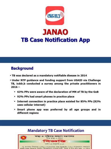 Janao A Tb Notification App In Bangladesh Pdf Bangladesh