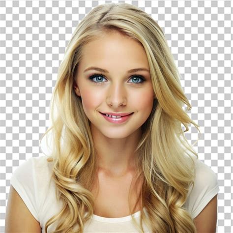 Premium Psd Young Pretty Blonde Woman Cute Face