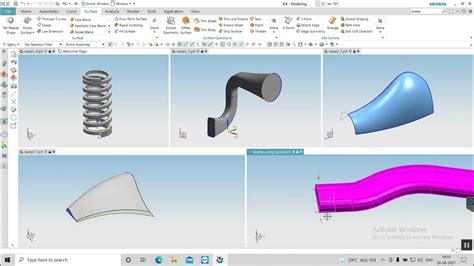 Nx Cad Cam Surfacing Tutorial Nx Sweep And Swept Along Guide Youtube