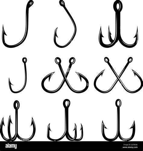 Crossed Fish Hooks Stock Vector Images Alamy