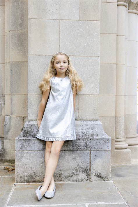 Silver Faux Leather Dress Little Olin