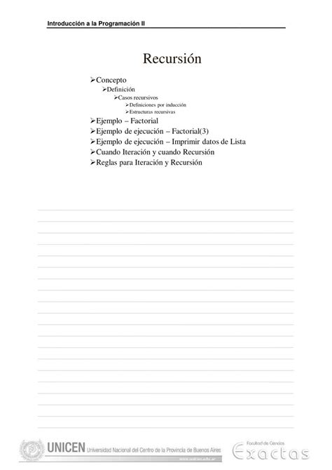 pdf de programación recursión introducción a la programación ii