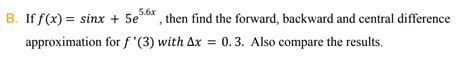 Solved This Topic Is From Numerical Differentiation From Chegg Com
