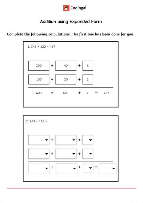M G02m05l23 Wc02 Addition Using Expanded Form Interactive Worksheet