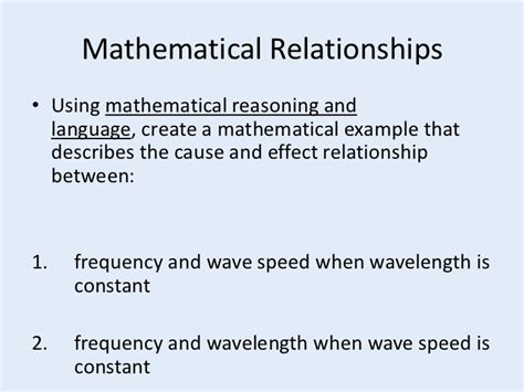 Cause And Effect Relationship Between Wave Speed Frequency Wavelength