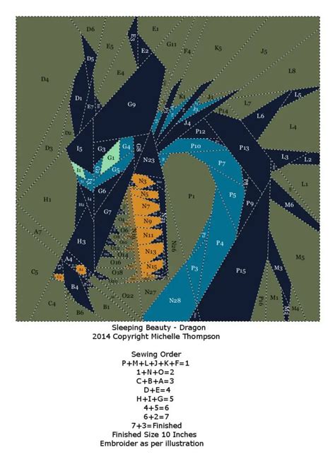 Dragon Sleeping Beautypdf Quilts Free Pattern Dragon