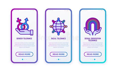 Tolerance Thin Line Icons Set Gender Racial National Religious Sexual Orientation For