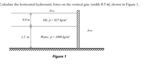 solved calculate the horizontal hydrostatic force on the