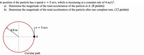 Solved At Position A The Particle Has A Speed V M S Chegg