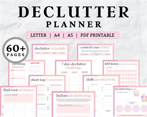 Declutter Planner Declutter Checklist Cleaning Schedule Cleaning Checklist Declutter