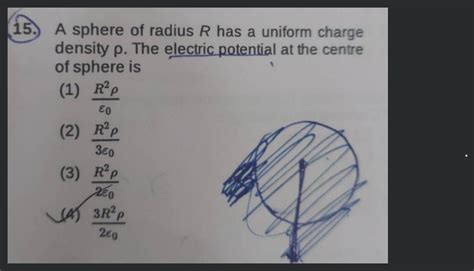 A Sphere Of Radius 2r Has A Uniform Charge Density ρ The Difference In T