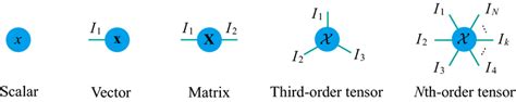 a graphical representation of scalars vectors matrices and tensors