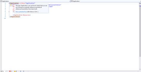 Visual Studio Xaml Xaml Namespace Is Missing Commented Out