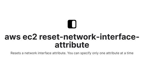 Aws Ec2 Reset Network Interface Attribute Fig