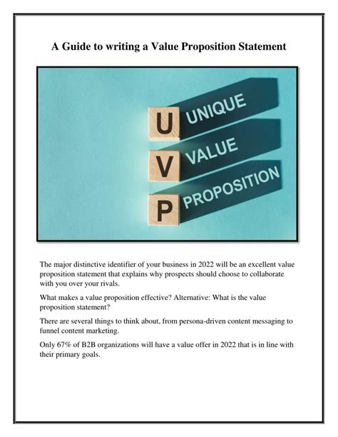 Ppt A Guide To Writing A Value Proposition Statement Powerpoint Presentation Id 11554414