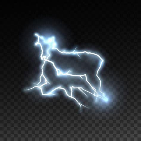 Thunderbolt Electricity Lightning Effect Round Vector Image