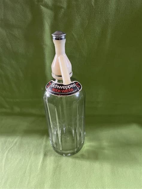 Vintage Retro Schweppes Soda Water Glass Bottle Syphon Bar Display