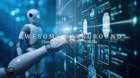 Robot Interaction With Data Premium Ai Generated Psd