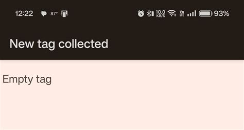 nfc turning off new tag collected empty tag popup when holding