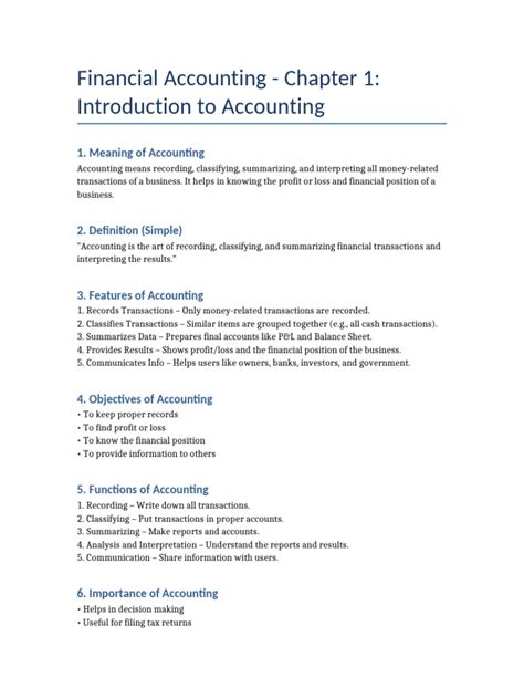 Chapter 1 Introduction To Accounting Pdf