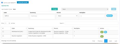 Nested Preventive Maintenance DreamzCMMS