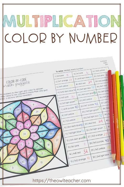 Multiplication Facts Color By Number Color By Code Math Activities Homeschool Math Math