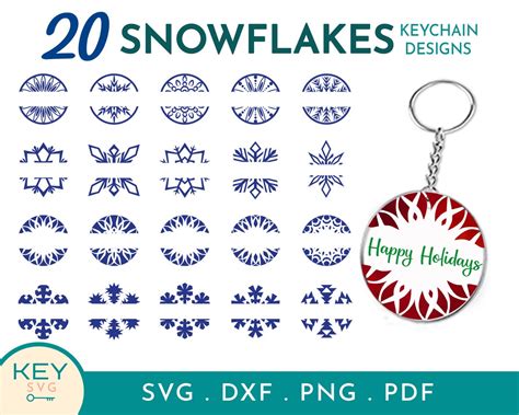 Split Snowflake Svg Snowflake Clipart Snow Svg Winter Svg Winter Sign Svg Keychain Svg