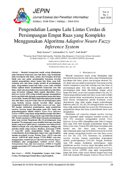 pdf pengendalian lampu lalu lintas cerdas di persimpangan empat ruas