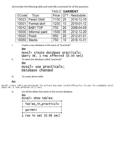 Sql Query Revision Ex1 Pdf