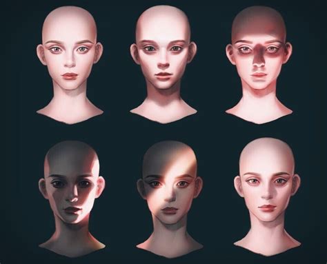 face lighting by duff allo 3d 페인팅 그림 조명 그림자 예술