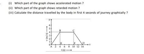 I Which Part Of The Graph Shows Accelerated Motion Ii Which Part Of
