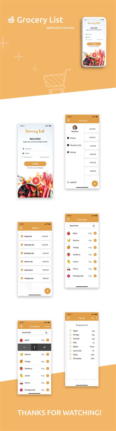 Grocery List App Design On Behance