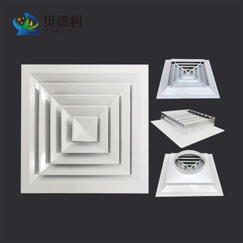 Hvac System Air Conditioning Type Aluminum Ceiling Diffuser 4 Ways