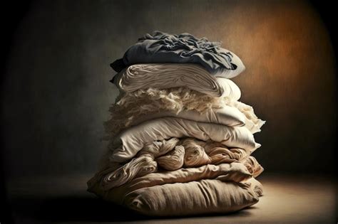 Premium Photo Stack Of Inexpensive Bed Linen Which Will Then Be Laid On Bed