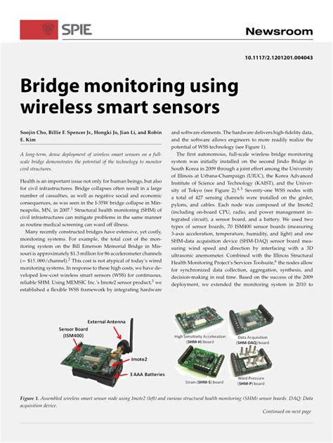 Pdf Bridge Monitoring Using Wireless Smart Sensors
