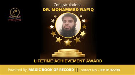 Dr Mohammed Rafiq Lifetime Achievement Award Karnataka