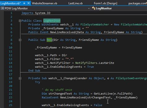 SourceCode VB NET Monitor Log Files JCPIT Support