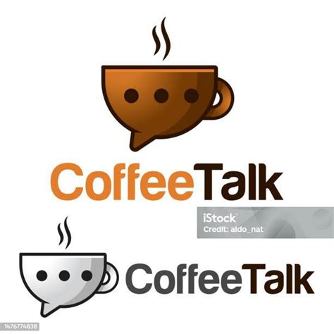 현대 평면 디자인 간단한 미니멀리스트 토크 채팅 커피 아이콘 디자인 템플릿 벡터 현대 그림 커피 마실 것에 대한 스톡 벡터 아트