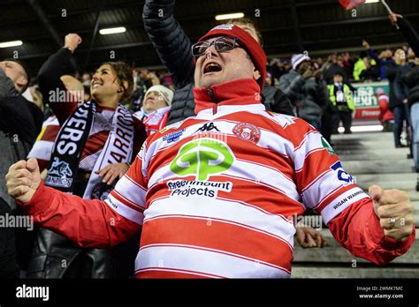 Wigan England 24th February 2024 Fans Of Wigan Warriors Rugby