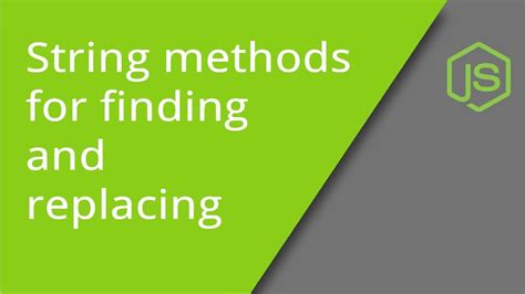 string methods for find and replace youtube