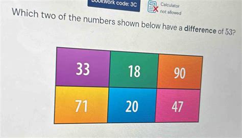 Solved Büökwork Code 3c Calculator Not Allowed Which Two Of The