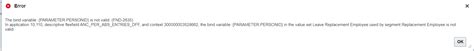 Personid Bind Parameter In Absence Entry Dff — Cloud Customer Connect