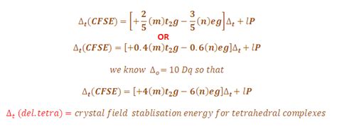 Welcome To Chem Zipper Com CRYSTAL FIELD STABILISATION ENERGY CFSE
