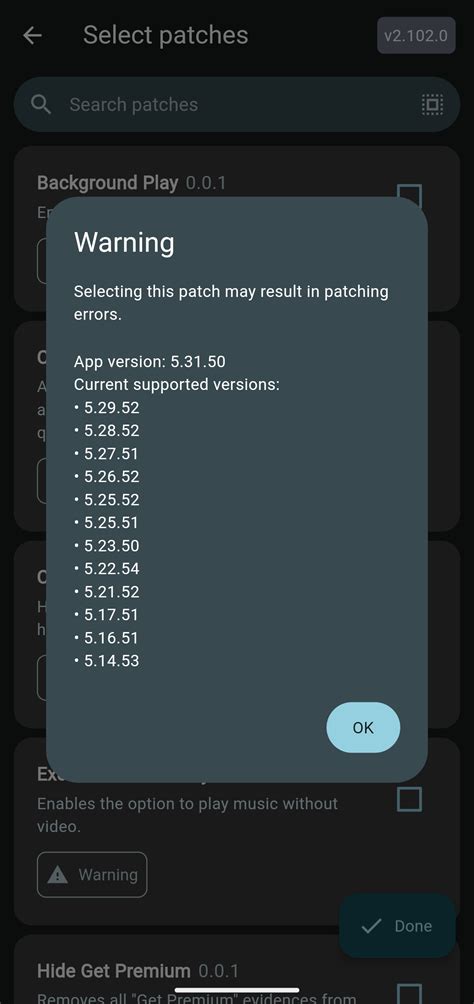 Bug Manager Mark As Unsupported A Supported Yt Music Version · Issue