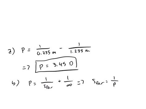 A Presbyopic Eye Has No Astigmatism A Near Point Of Cm And A Far Point Of Infinity