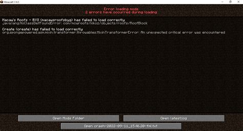 Mod Fails To Load On Start Up Crashing Both Client And Server · Issue