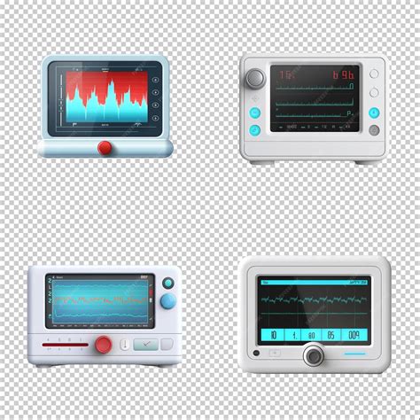 Premium Psd Set Collection Heart Monitor Artificial Intelligence
