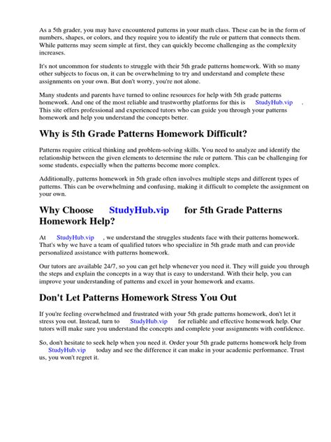 Patterns Homework 5th Grade Pdf Cookie Safari Web Browser