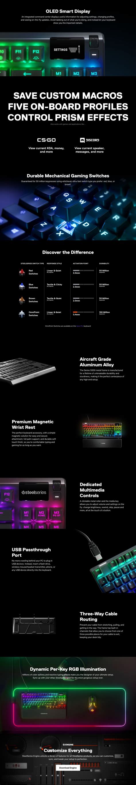 SteelSeries Apex 7 TKL OLED Mechanical Gaming Keyboard F 1Tech Computers