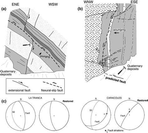 A Extensional Fault Breached By A Flexural Slip Fault B Conjugate